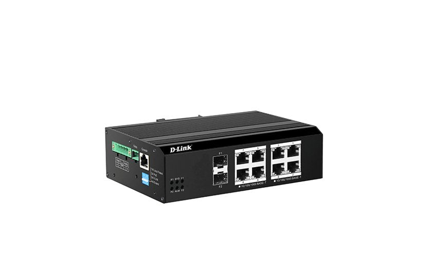 D-Link 10-port Industrial 250m PoE 240W Switch with 4-port Gigabit Upl ...