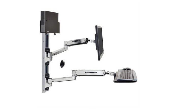 Ergotron LX Sit-Stand Wall Mount System, Small CPU Holder (45-358-026 ...
