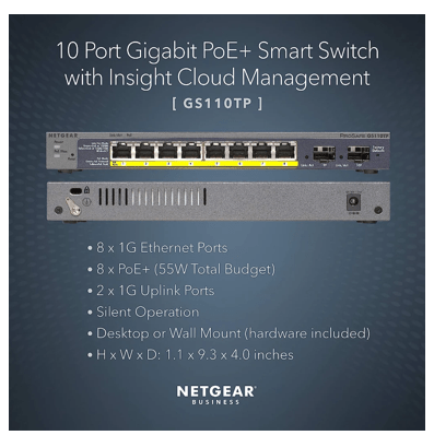 NETGEAR 8-Port Gigabit Ethernet Smart Managed Pro PoE Switch – SourceIT