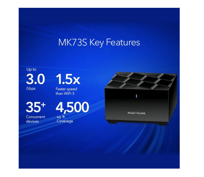NETGEAR Nighthawk Dual-Band WiFi 6 Mesh System AX3000 3-Pack (MK73S-10 ...
