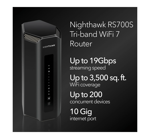 NETGEAR Nighthawk Tri-Band WiFi 7 Router BE19000 – SourceIT