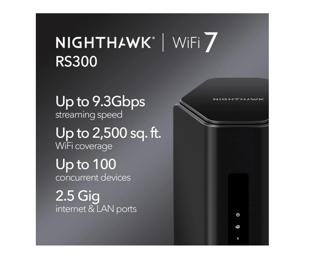 NETGEAR Nighthawk Tri-Band WiFi 7 Router BE9300 (RS300-100APS) – SourceIT