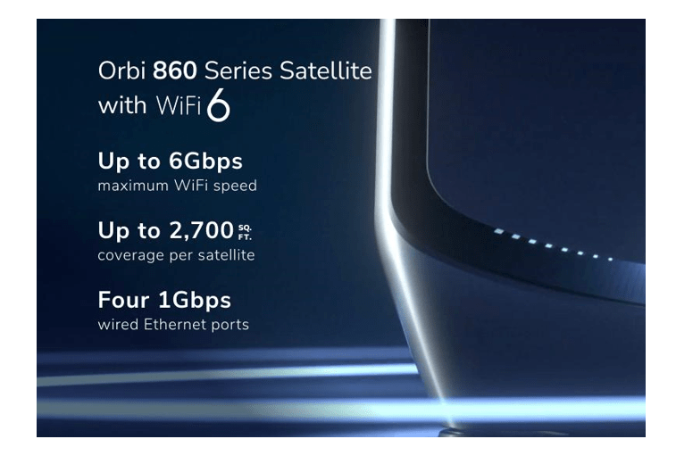 NETGEAR Orbi 860 Series Tri-Band WiFi 6 Mesh Add-on Satellite Black Ed ...