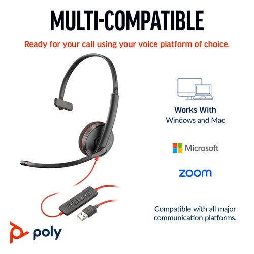 Poly Blackwire 3210 Monaural USB-C&A Headset (8X214AA) – SourceIT