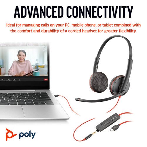 Poly Blackwire 3225 Stereo w/3.5mm,USB-C&A Headset (8X229AA) – SourceIT