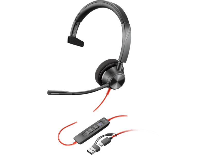 Poly Blackwire 3310 Monaural MS USB-C&A Headset (8X216AA) – SourceIT