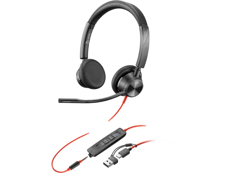 Poly Blackwire 3325 Stereo MS w/3.5mm,USB-C&A Headset (8X222AA) – SourceIT