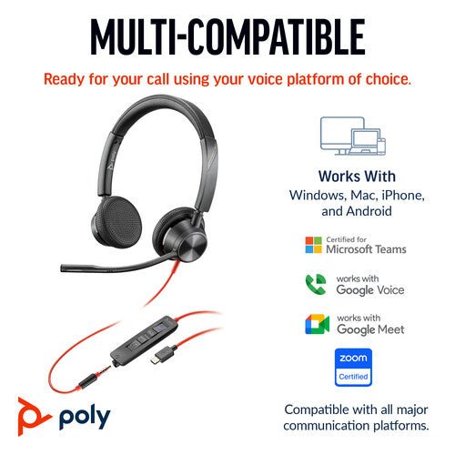 Poly Blackwire 3325 Stereo MS w/3.5mm,USB-C&A Headset (8X222AA) – SourceIT