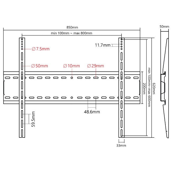 TITAN SGB800A Fixed Mount Bracket For 37''-100'' Display – SourceIT