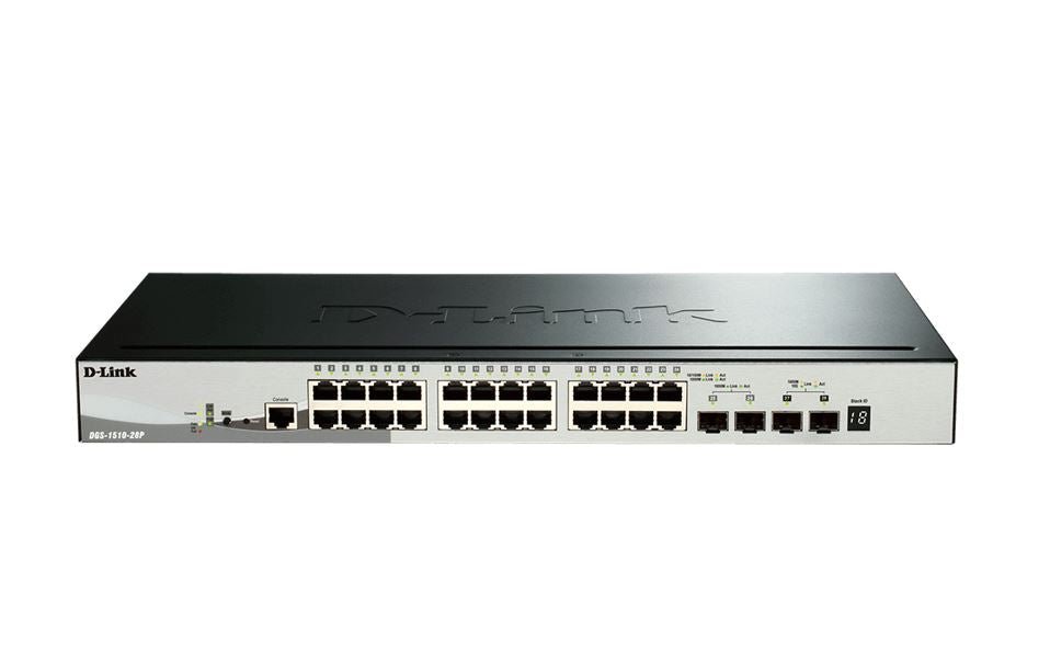 D-Link 24-Port Gigabit Stackable 370W PoE Smart Managed Switch with 10 ...
