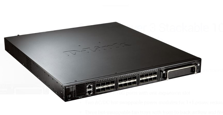 D-Link 24-Port Layer 3 Stackable 10G Fiber Managed Switch (DXS-3600-32 ...