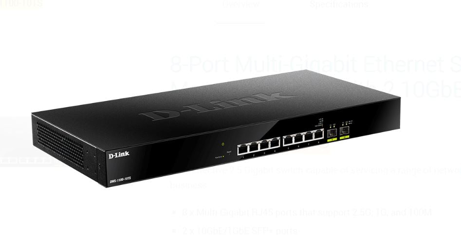 D-Link 8-Port Multi-Gigabit Ethernet Smart Managed Switch with 2 10GbE ...