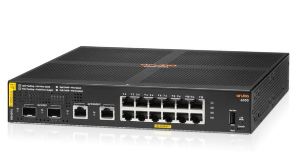 HPE Aruba 6000 12 Port Gigabit PoE+ Managed Network Switch with SFP ...