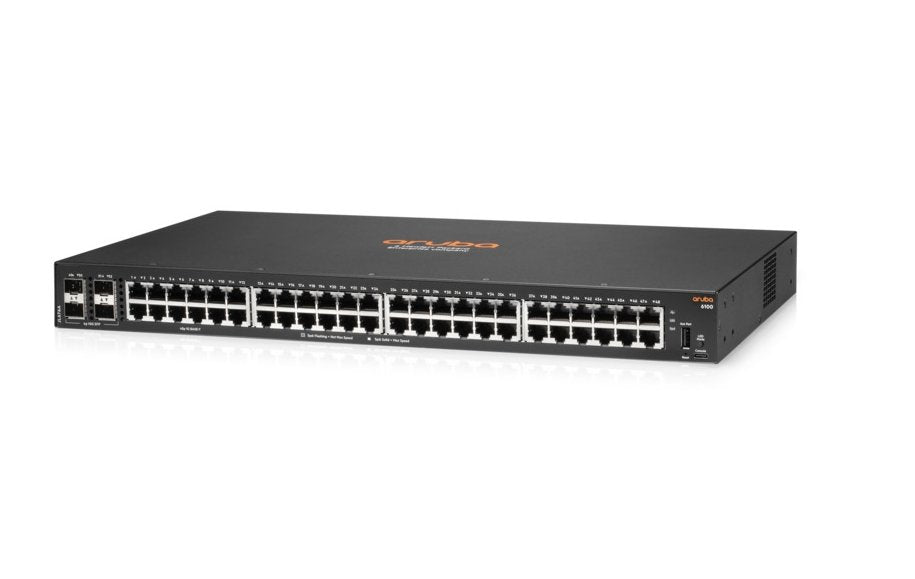 HPE Aruba 6100 48 Port 370W PoE+ Gigabit Managed Network Switch with S ...