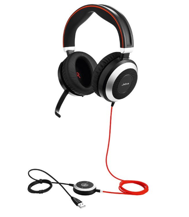 Jabra Evolve 80 UC Stereo Active Noise Cancelling Headset USB-A (7899 ...
