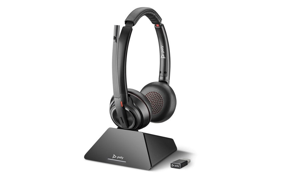 Poly Savi 8220-M MS Office Stereo Wireless DECT Headset (8D3J2AA ...
